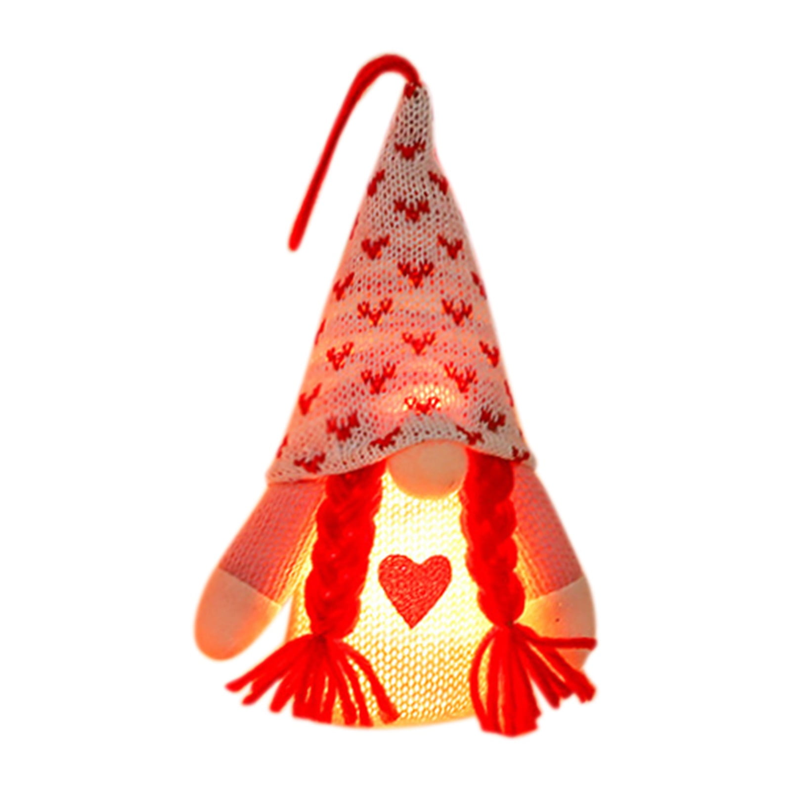 LED Lighted Valentine Gnome Figurine - 6.3" Handmade Scandinavian Plush ...