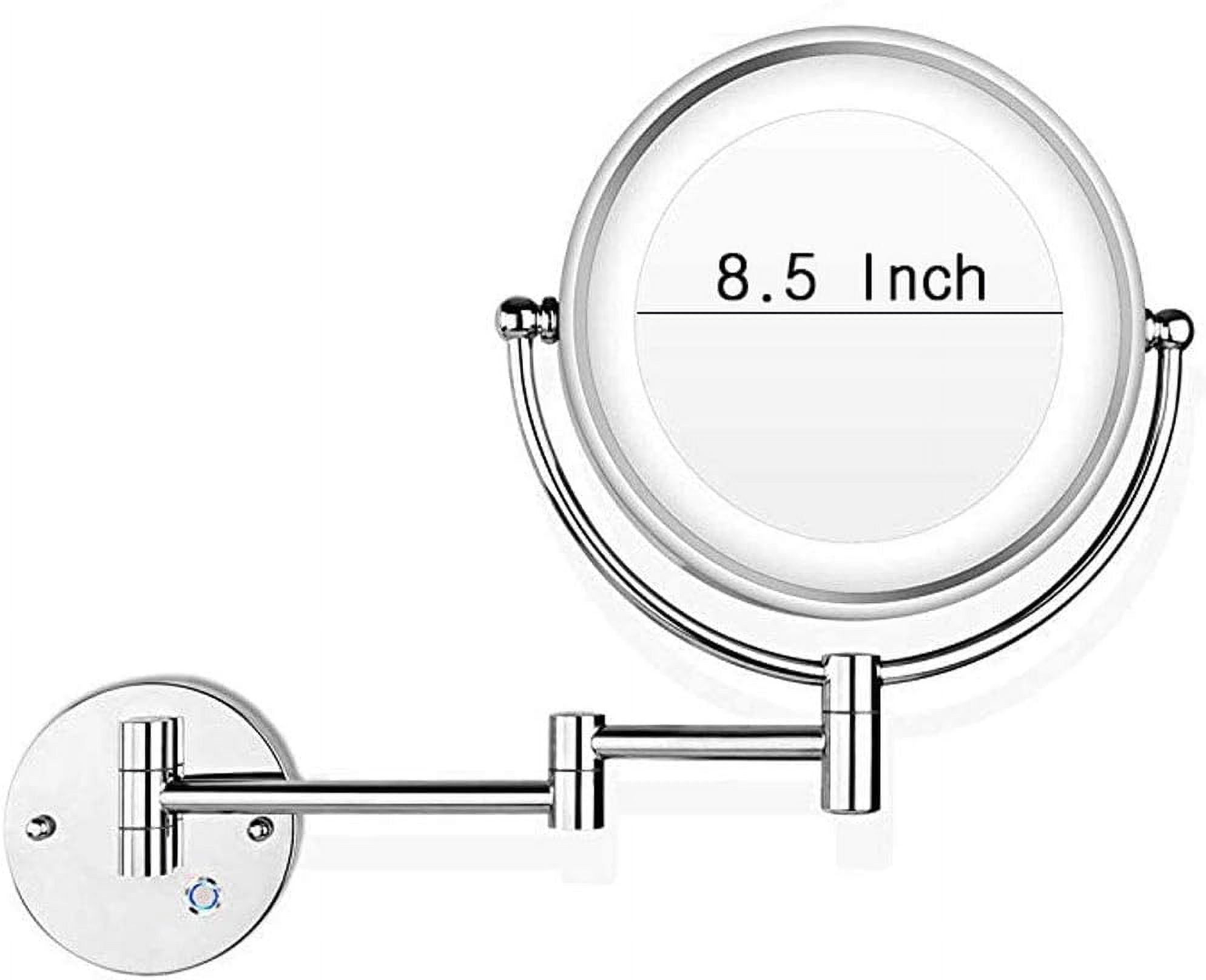 LED Lighted Wall Mount Makeup Mirror Double Sided with 10X ...