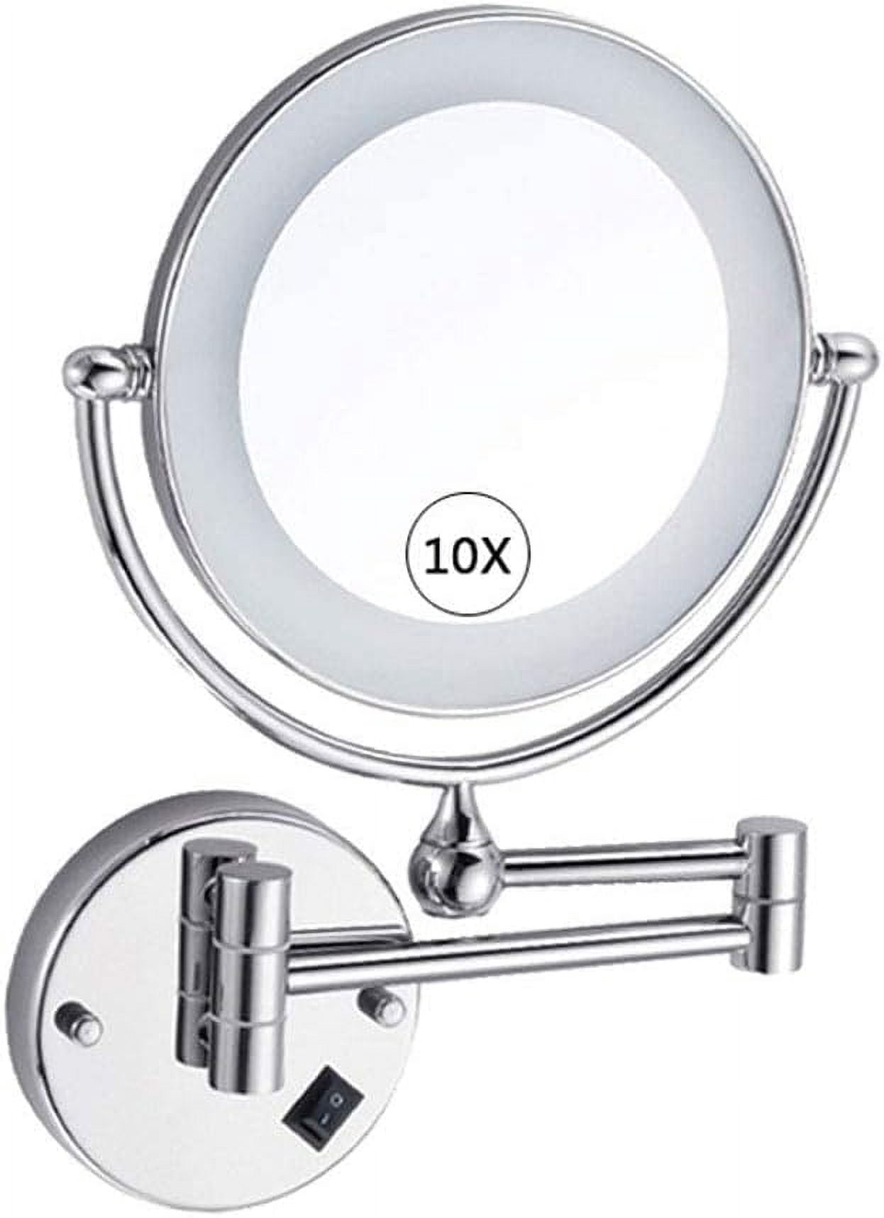 LED Lighted Wall Mount Makeup Mirror Double Sided with 10X ...