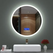 LED Lighted Smart Bathroom Mirror / Clock / Temperature / Magnifying ...