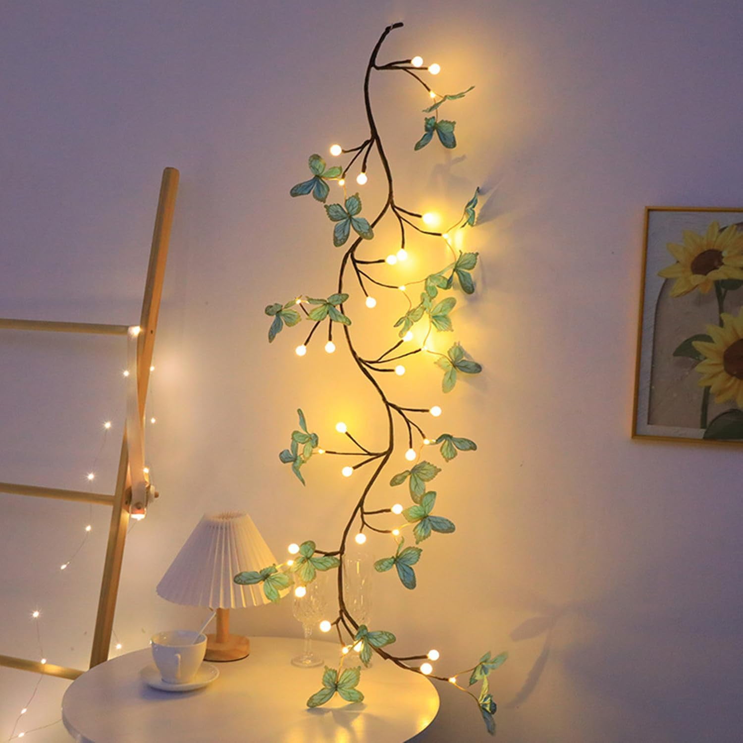 LED Lighted Willow Vine Butterfly Fairy Lights USB Operated with 8 ...