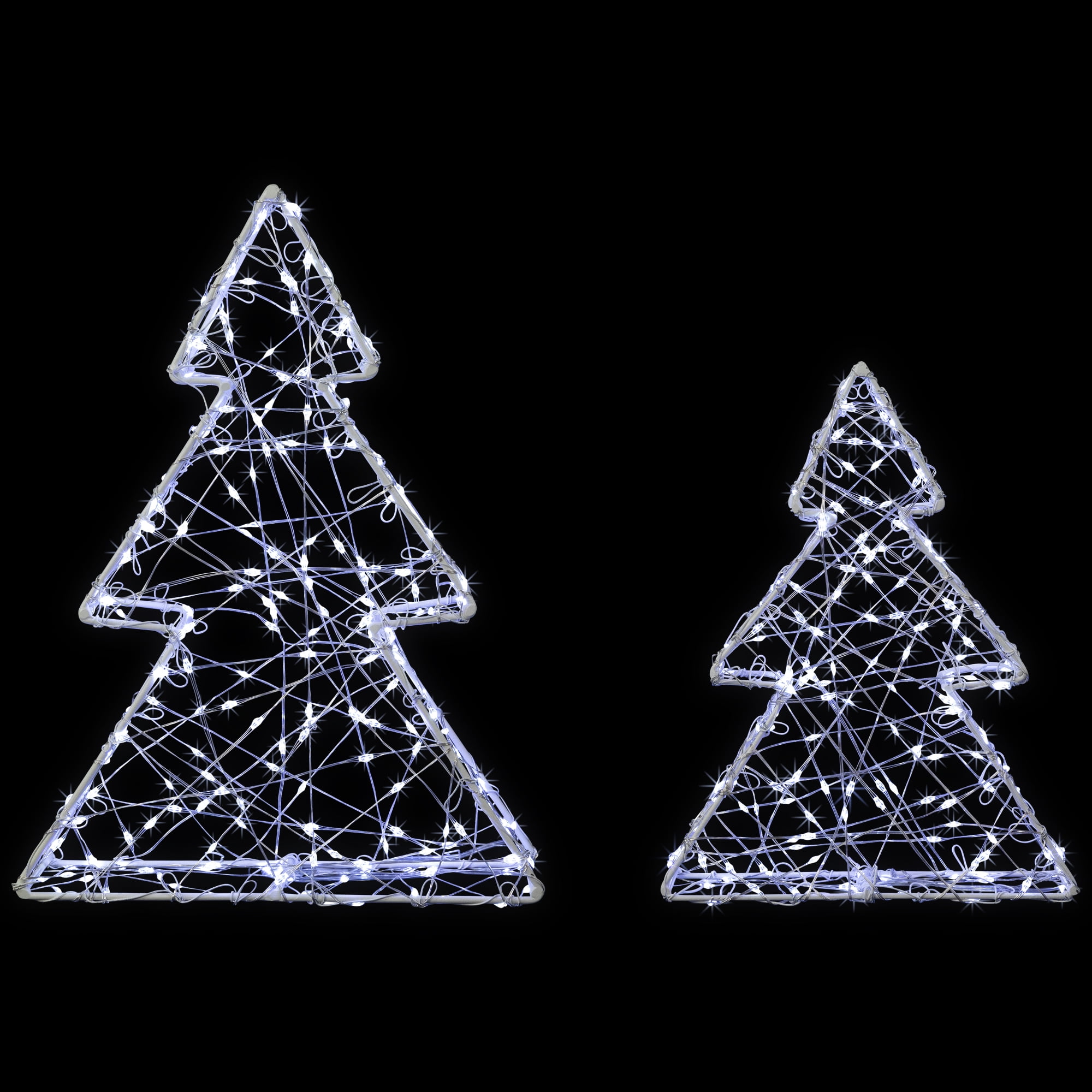 Northlight LED Lighted Wire Christmas Tree Decorations - 14" - White ...