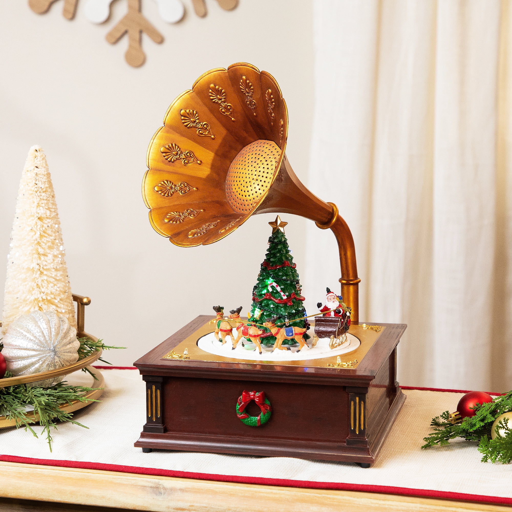 Northlight LED Lighted and Musical Gramophone Animated Christmas ...