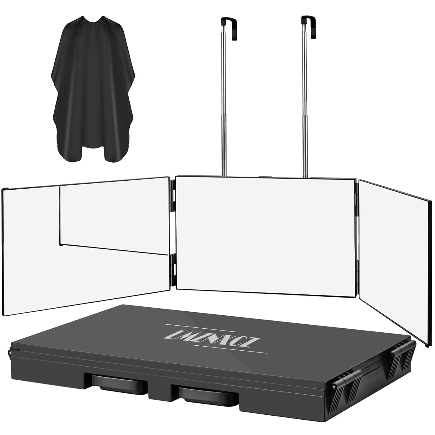 with LED Lights 3 Way Mirror for Self Hair Cutting,360 Haircuts Mirror ...