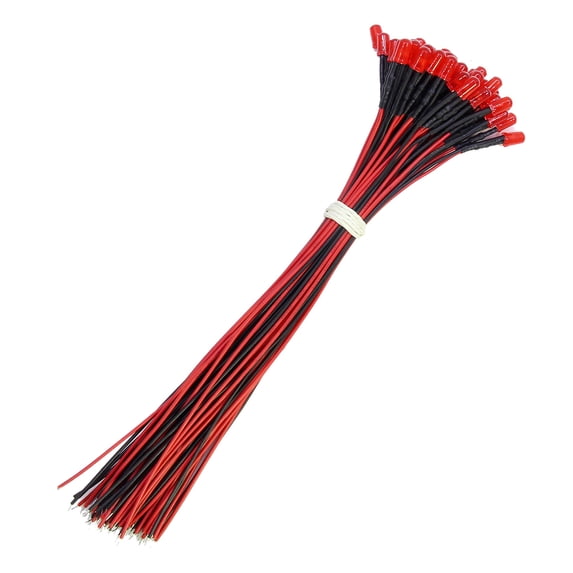 LED Lights, 50Pcs 12V 5mm Prewired LED Diodes for Car, & Electronics ...
