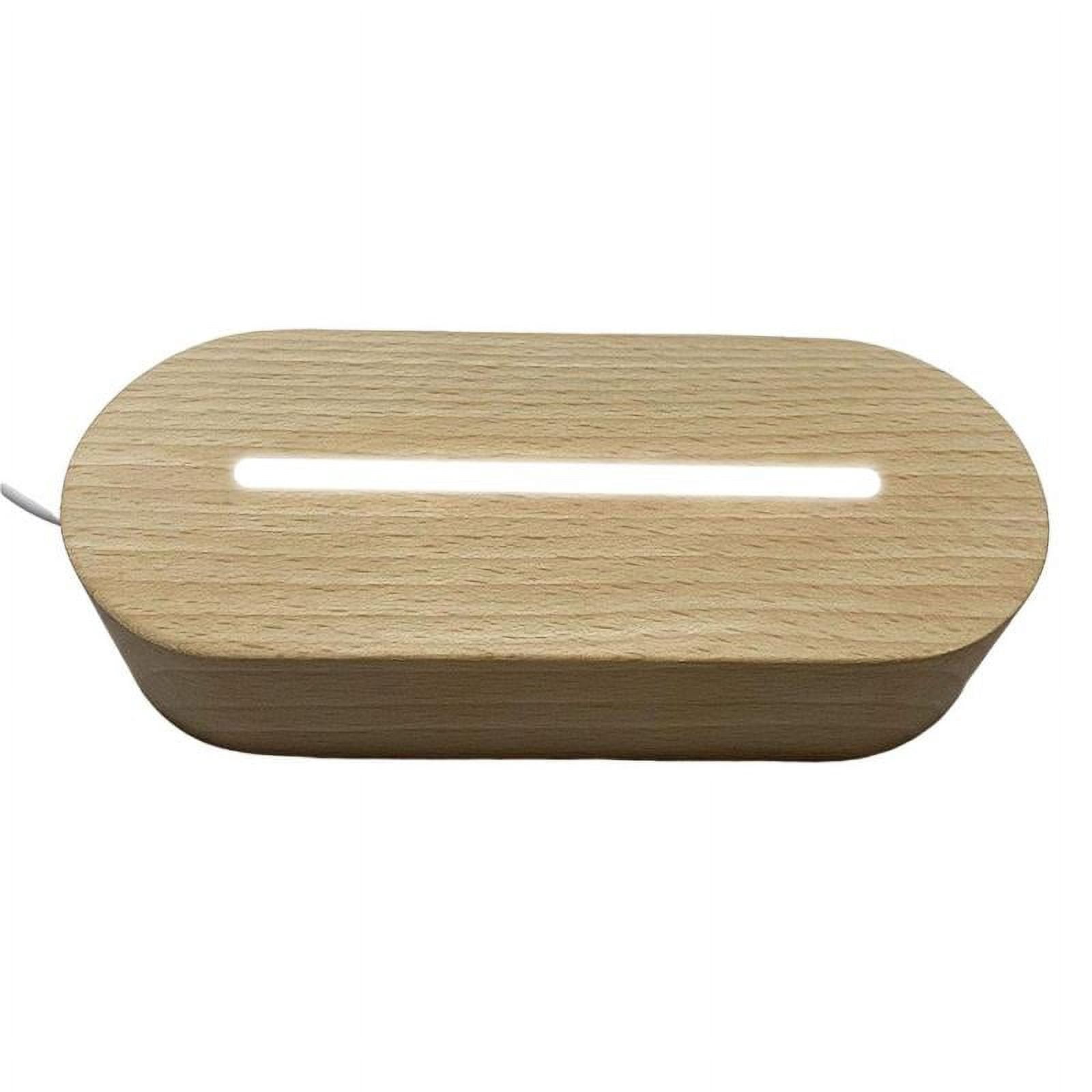 LED Lights Display Base Wooden Lighted Base Stand Long Oval Slot Lamp ...