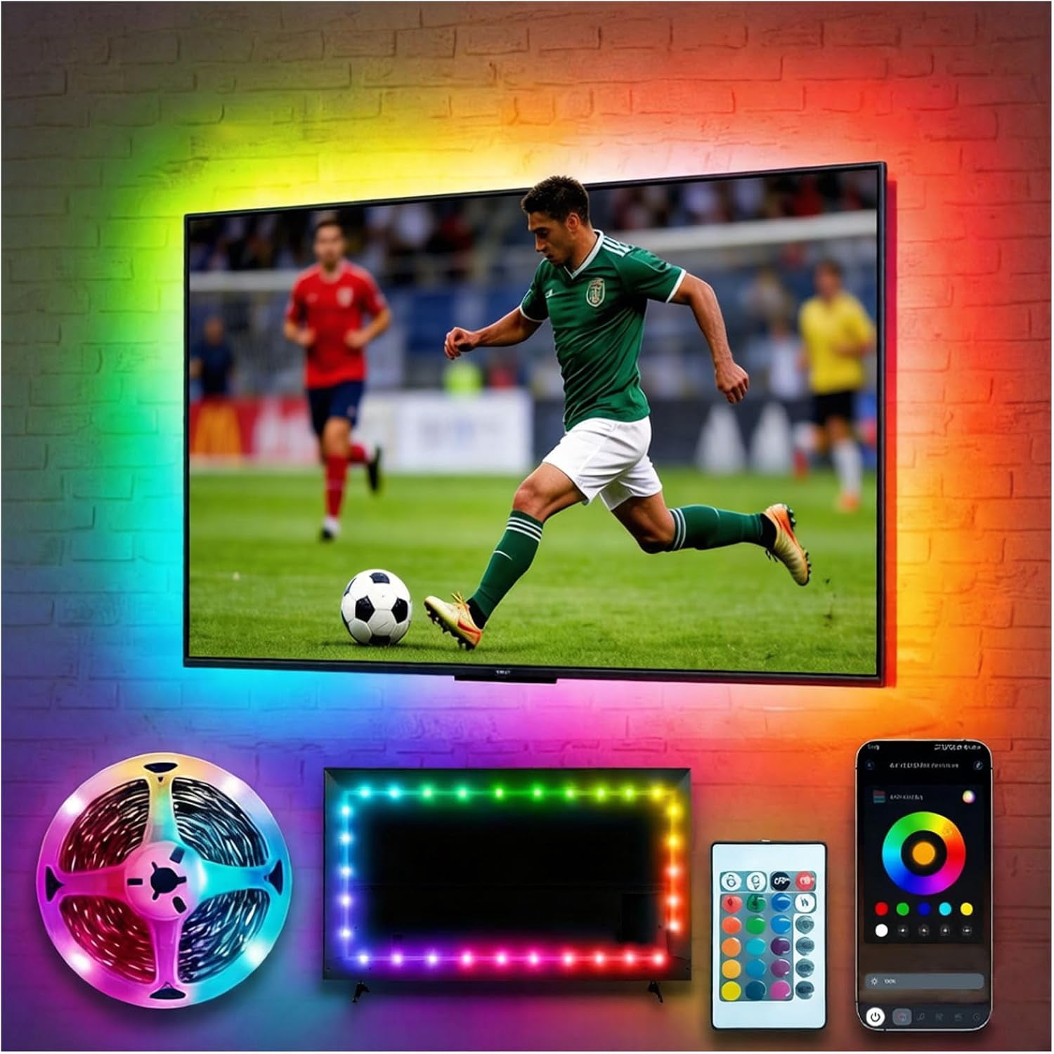 LED Lights for TV 16.4ft Light 45-75 Inch TVs RGB Backlight Behind ...