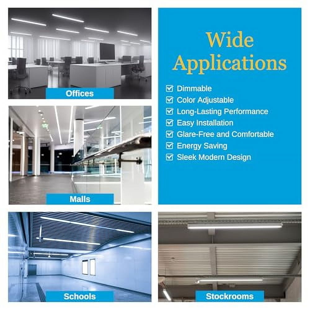 LED Linear Light - 4ft Color Adjustable LED Light Fixture - 40 Watt - 3000K/4000K/5000K - Energy ...