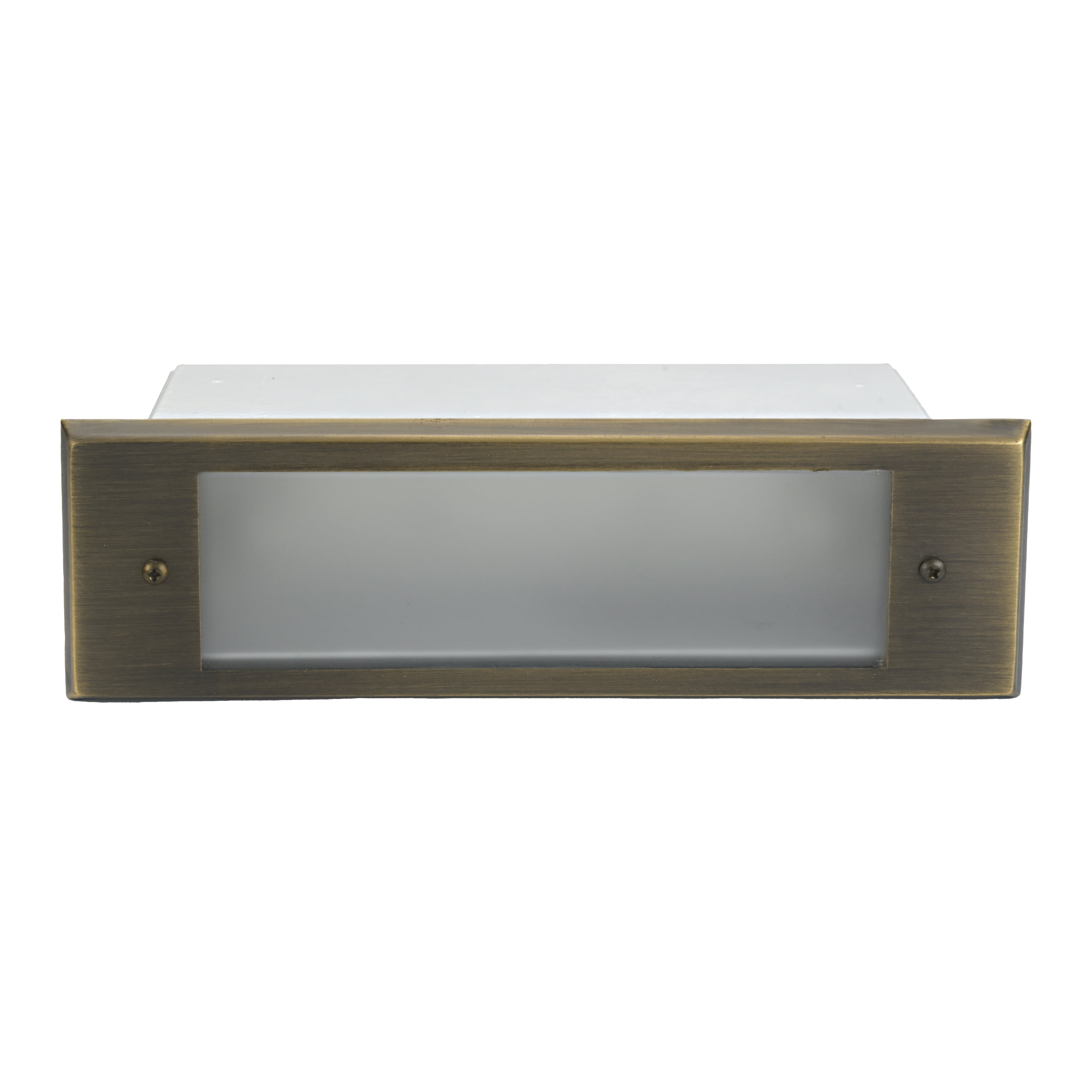 LED Low Voltage 12V Outdoor Step Light Frosted Glass Brass Faceplate ...