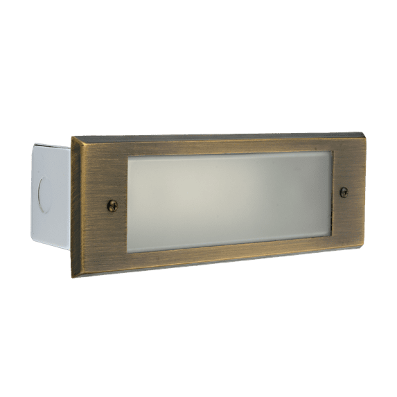 LED Low Voltage 12V Outdoor Step Light Frosted Glass Brass Faceplate ...