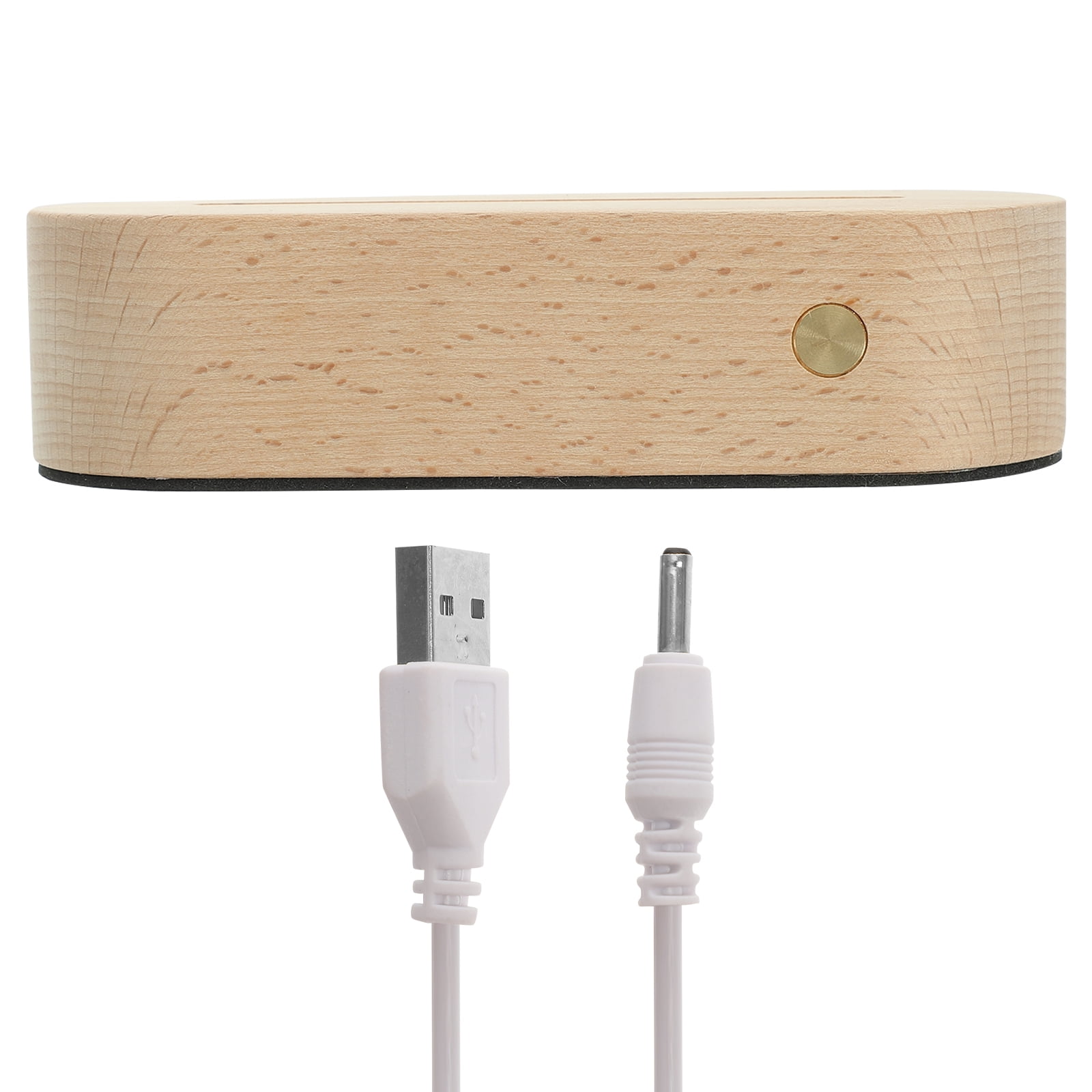 LED Base Night Light Nightlight Crystal Display Stand Wooden Pedestal ...