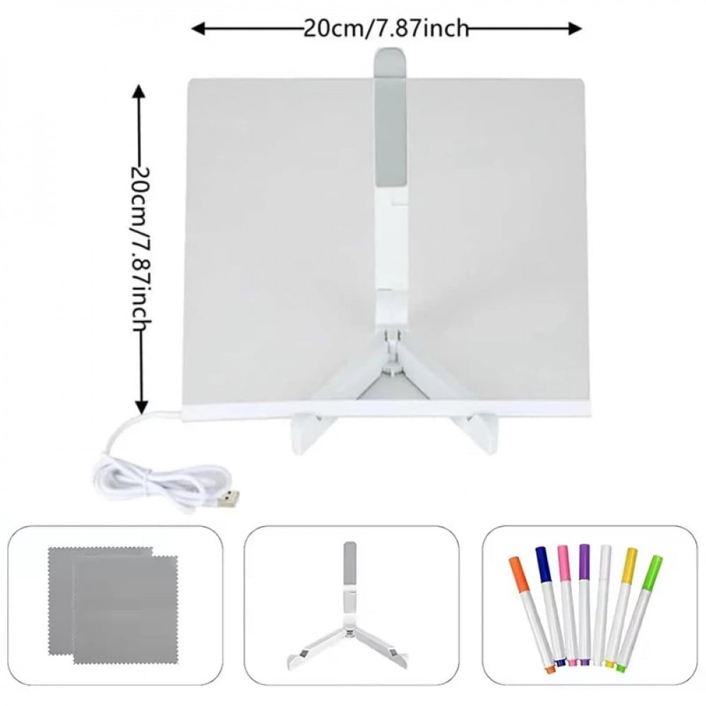 LED Luminous Blackboard Drawing Toys Magic Light Board Transparent ...