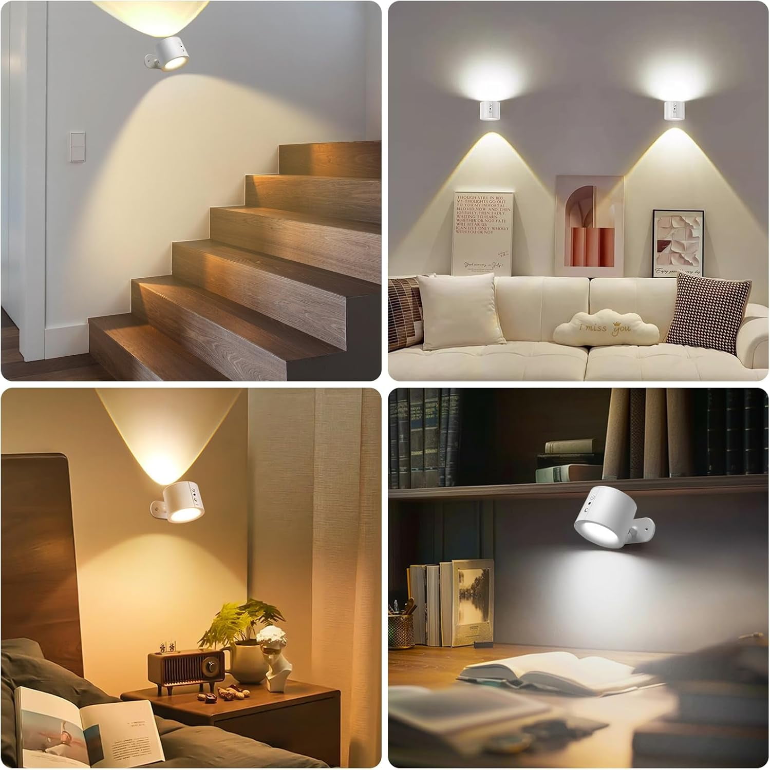 LED Magnetic Wall Sconce Lights Night Lights, 3 Color Temperatures ...