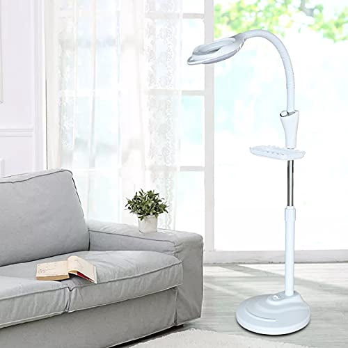 LED Magnifying Floor Stand Lamp Magnifier Facial Light 16x Adjustable ...