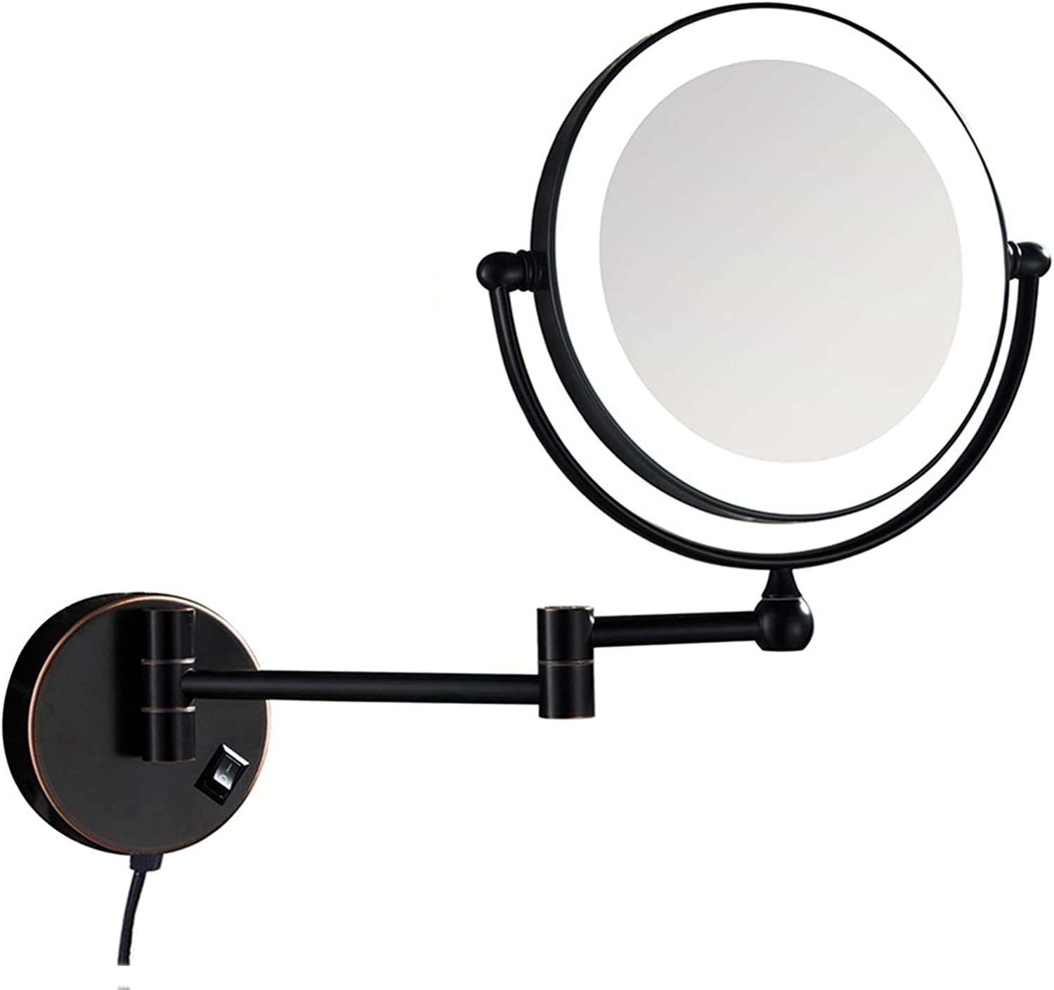 LED Makeup Mirror with Magnification, 8 inch Double Sided Wall Mounted ...