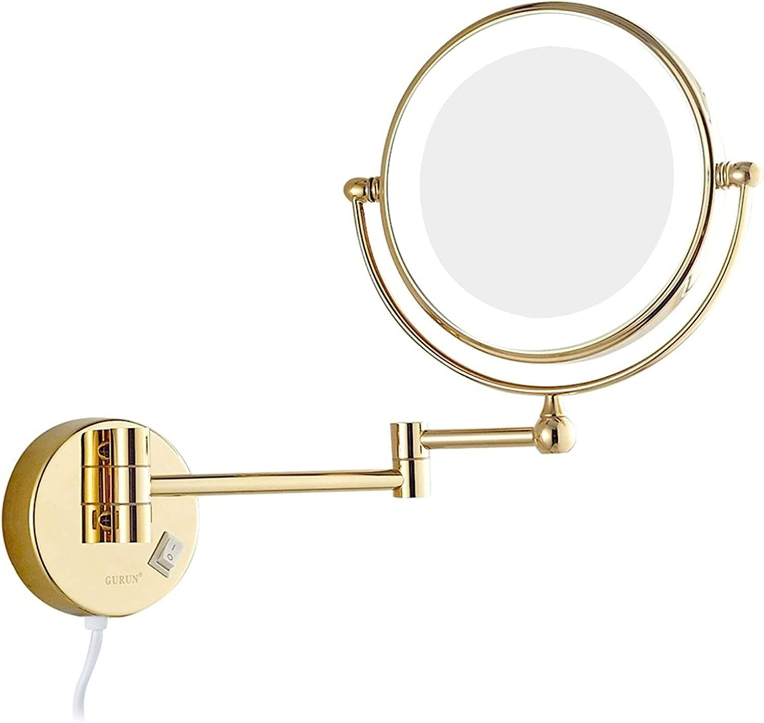 LED Makeup Mirror with Magnification, 8 inch Double Sided Wall Mounted ...