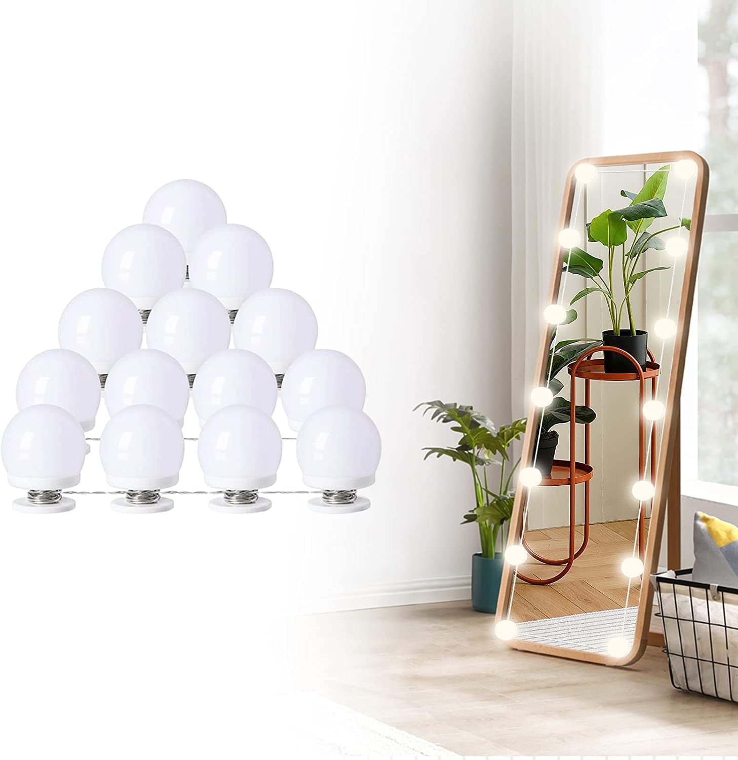 LED Makeup Vanity Lights for Mirror with 14 Dimmable Light Bulbs ...