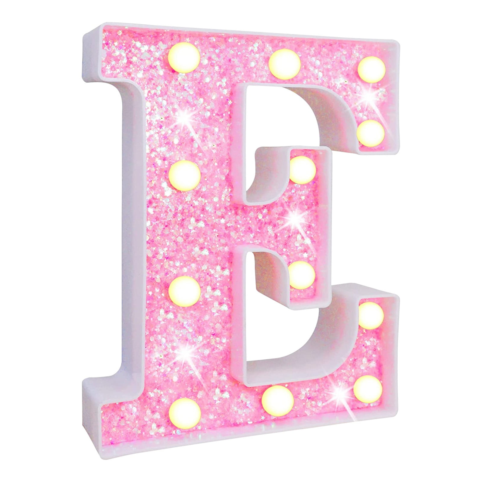 LED Marquee Letter Lights, Light Up Pink Letters Glitter Alphabet ...