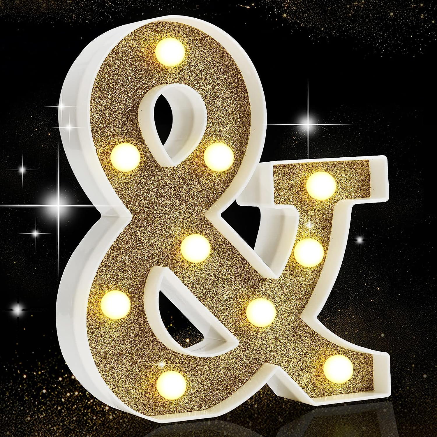 LED Marquee Letter Lights, Light Up Golden Alphabet Marquee Letters ...