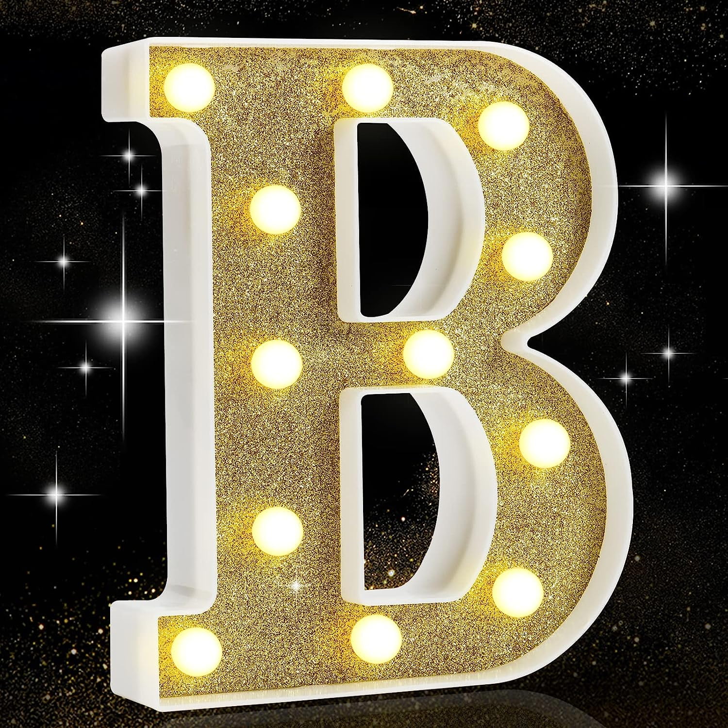 LED Marquee Letter Lights, Light Up Golden Alphabet Marquee Letters ...