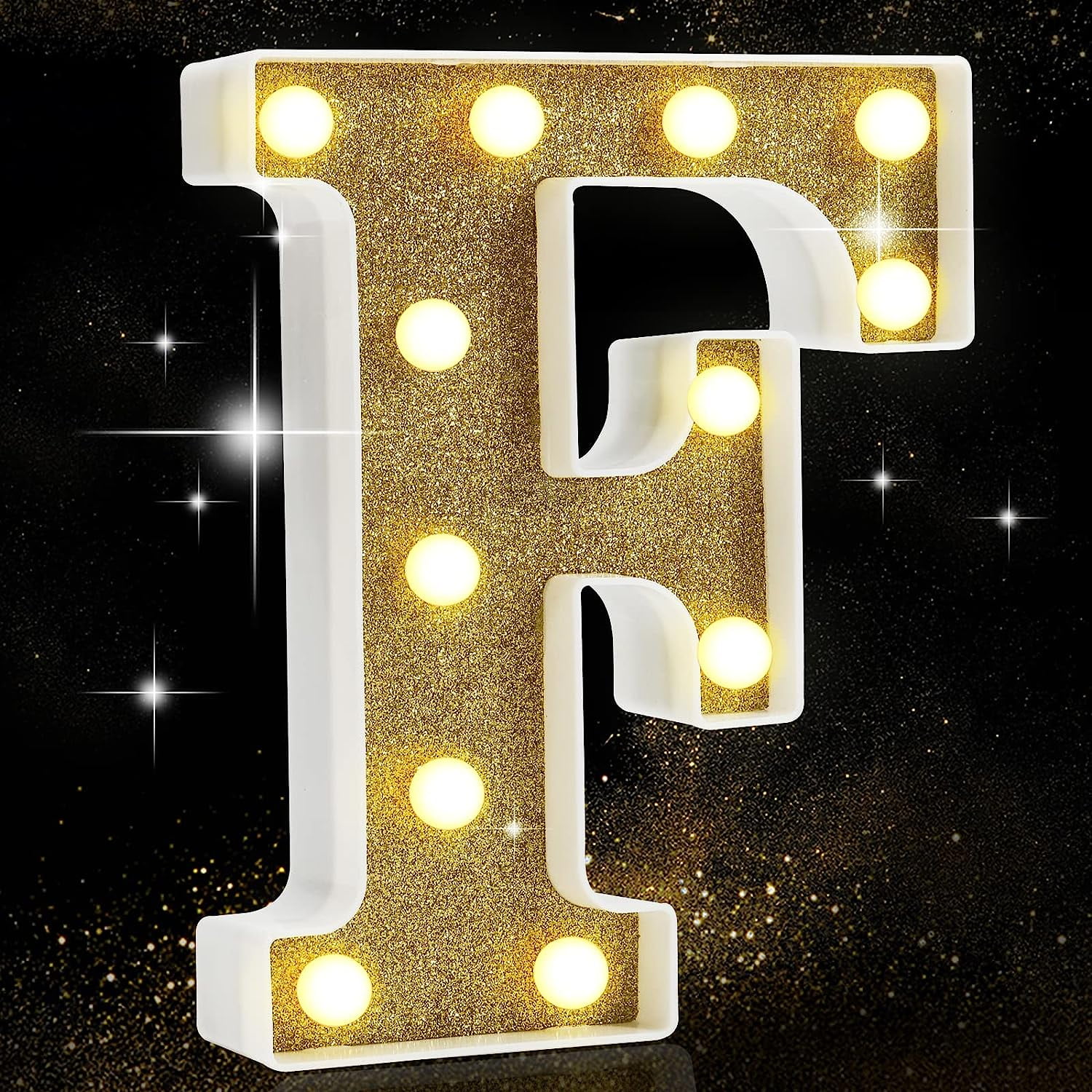 LED Marquee Letter Lights, Light Up Golden Alphabet Marquee Letters ...