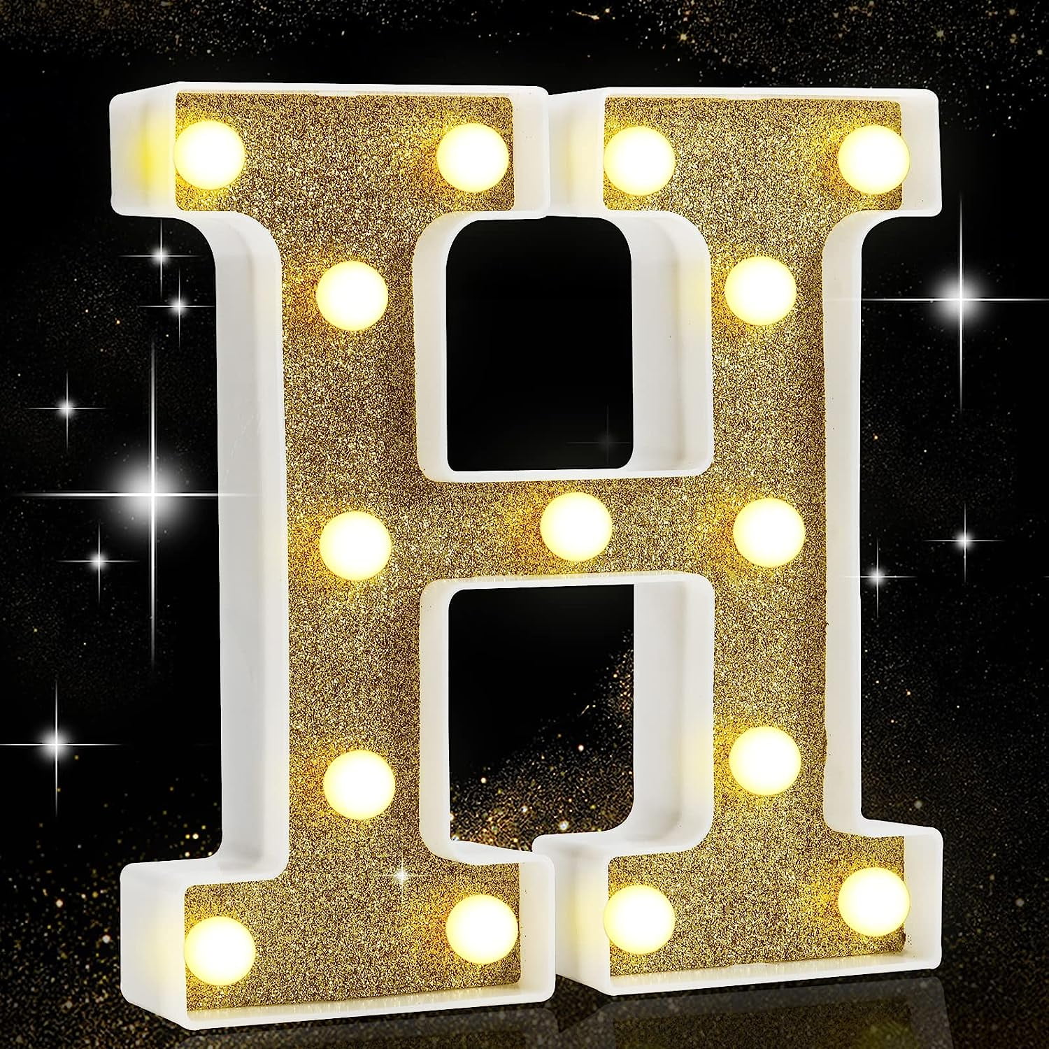 LED Marquee Letter Lights, Light Up Golden Alphabet Marquee Letters ...