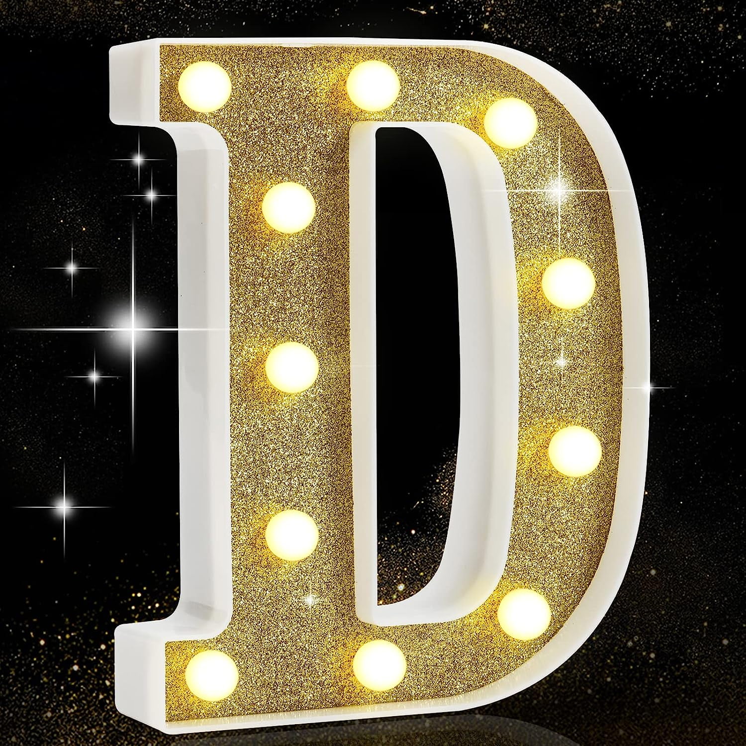 LED Marquee Letter Lights, Light Up Golden Alphabet Marquee Letters ...