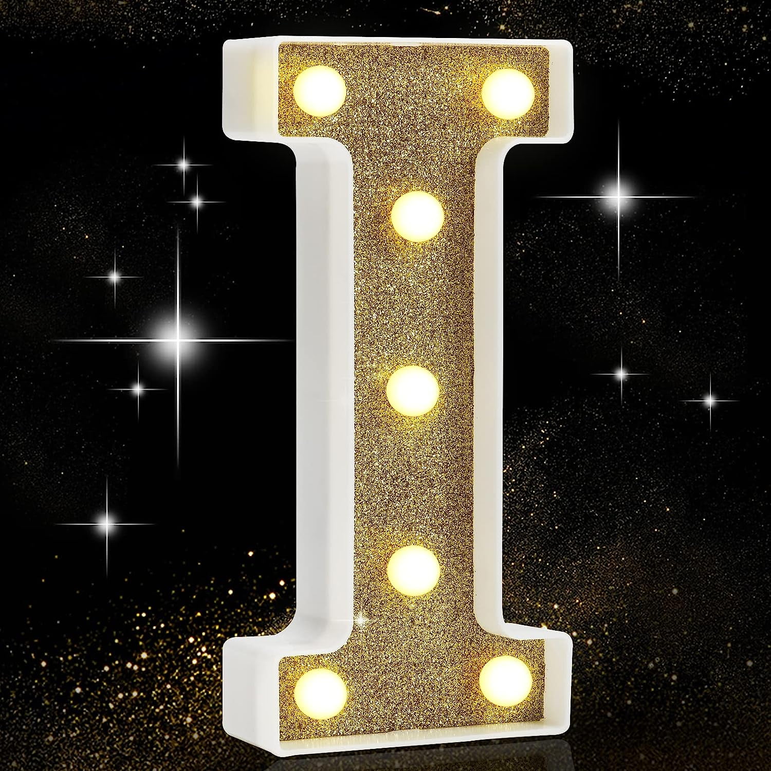 LED Marquee Letter Lights, Light Up Golden Alphabet Marquee Letters ...