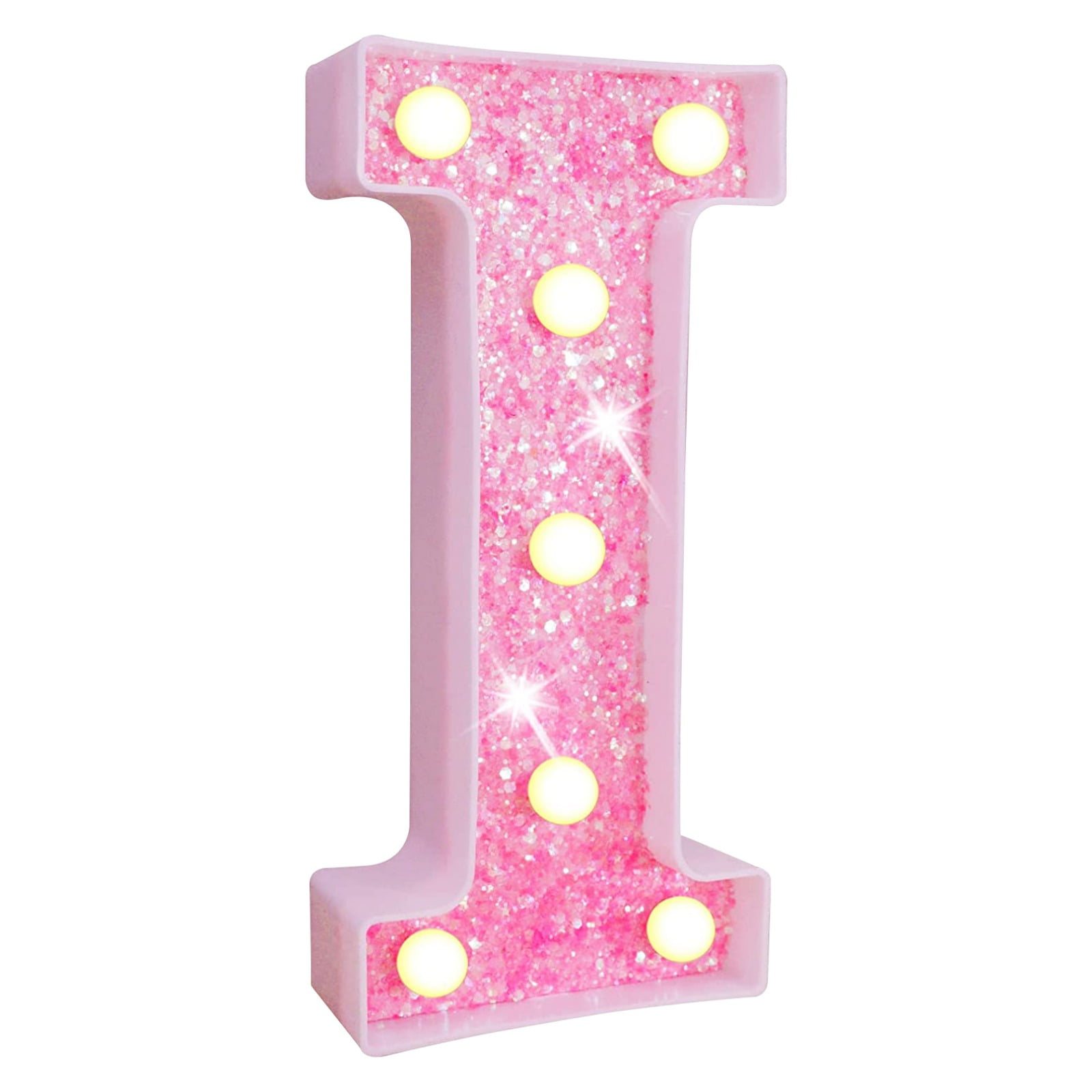 LED Marquee Letter Lights, Light Up Pink Glitter Alphabet Letter Sign ...