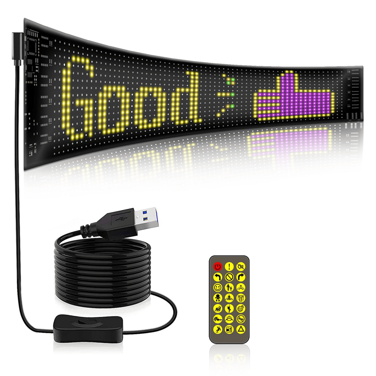 LED Matrix Panel Programmable Flexible Screen IP65 Display Animation ...