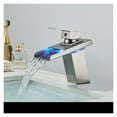 LED Matte Black Bathroom Sink Faucet Three Colors Change With ...