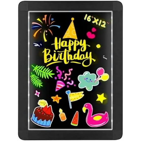 LED Message Writing Board, 2024 Upgrade 12"x16"Illuminated Erasable ...