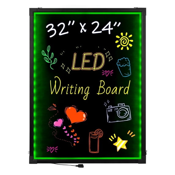 LED Message Writing Board 32x24", Neon Sign Lighted Chalkboard ...
