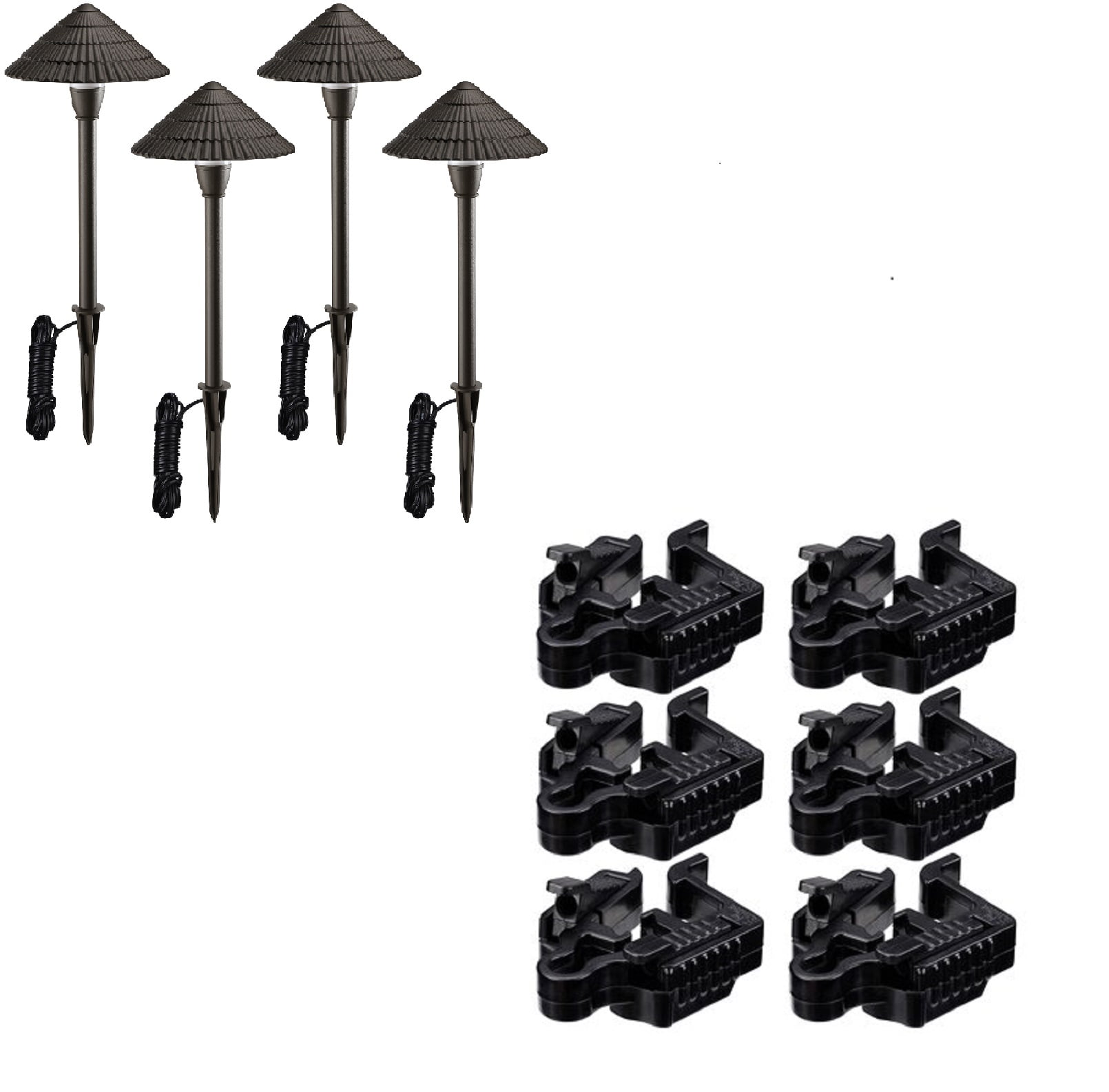 LED Metal Landscape Light Kits, 4 Pack Low Voltage Path Lighting+6 Pack ...