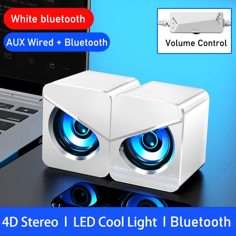 LED Mini Computer Speakers Hifi Volume Control Gaming USB Speaker For ...