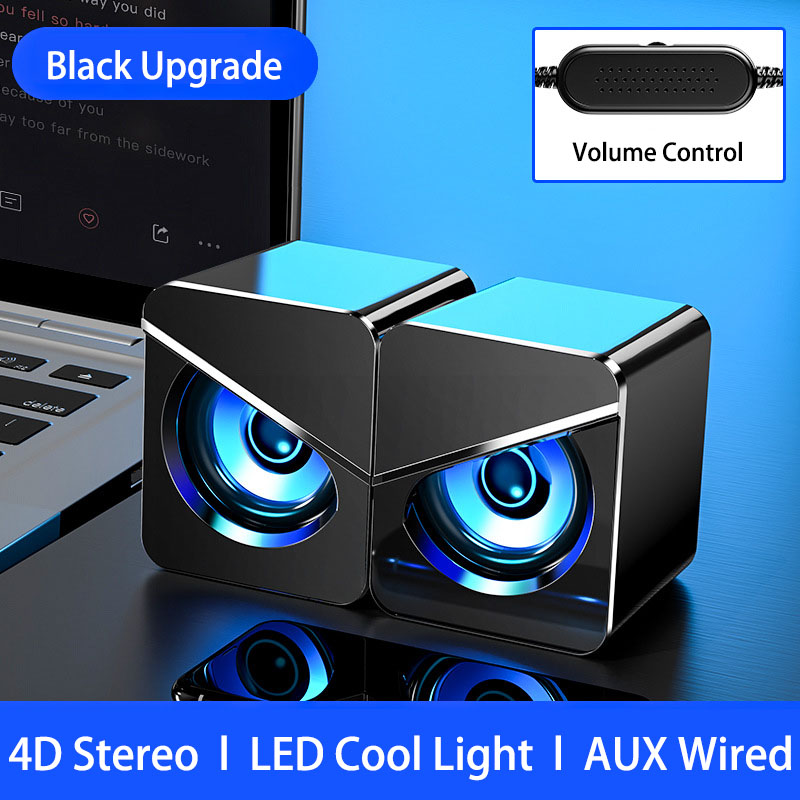 LED Mini Computer Speakers Hifi Volume Control Gaming USB Speaker For ...