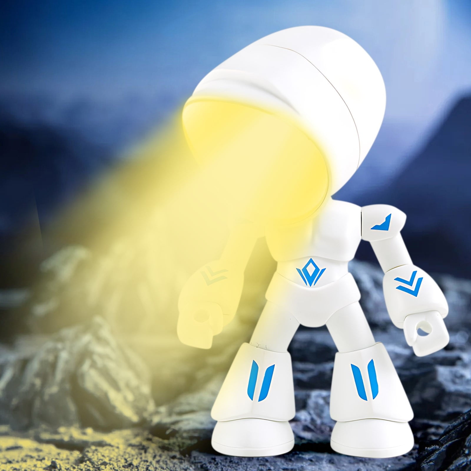 LED Mini Night Light Lonely Robot Light Cartoon Cute Desk Robot ...