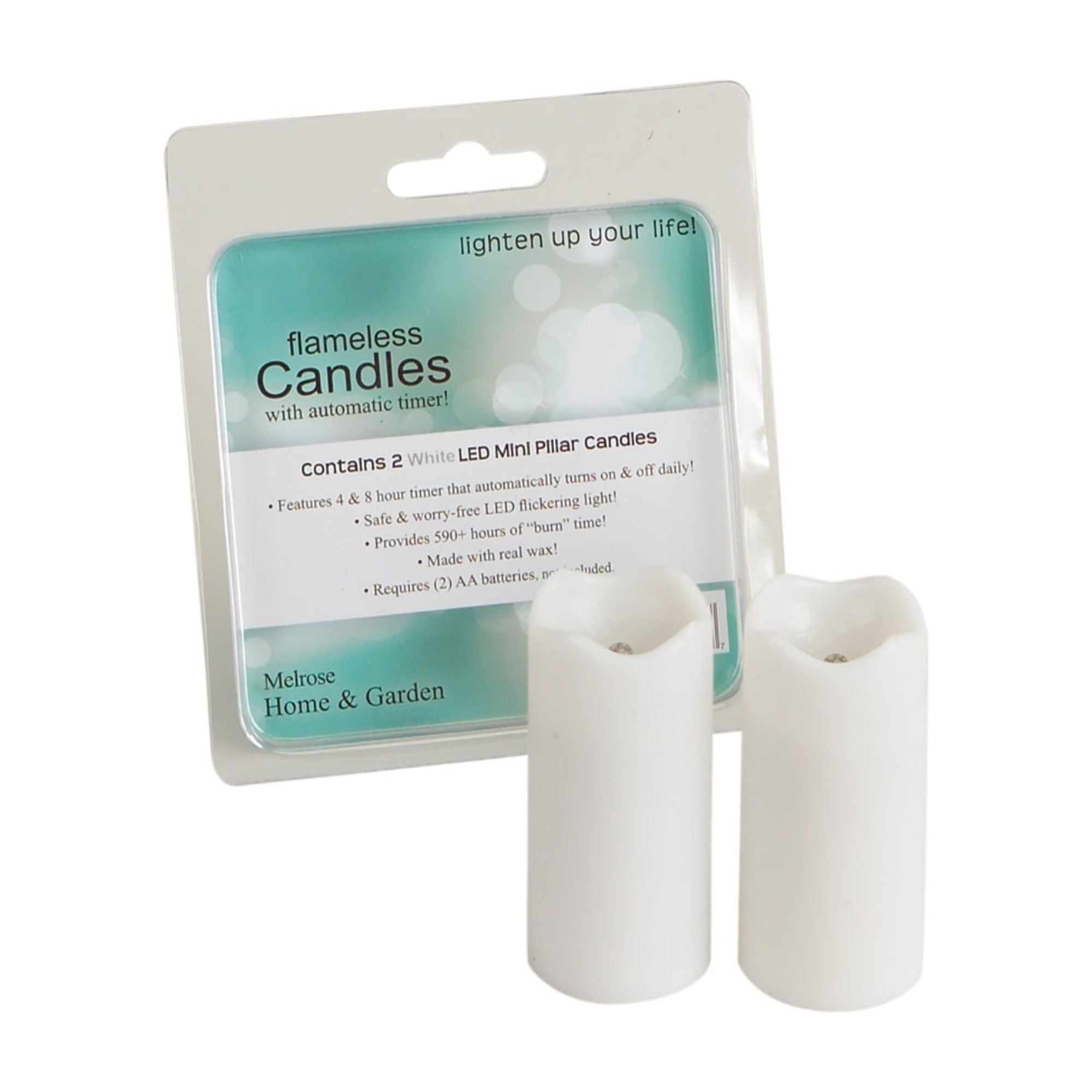 Melrose LED Mini Pillar Candles with Timer, Set of 12, 1.4"Dx3"H, Wax ...