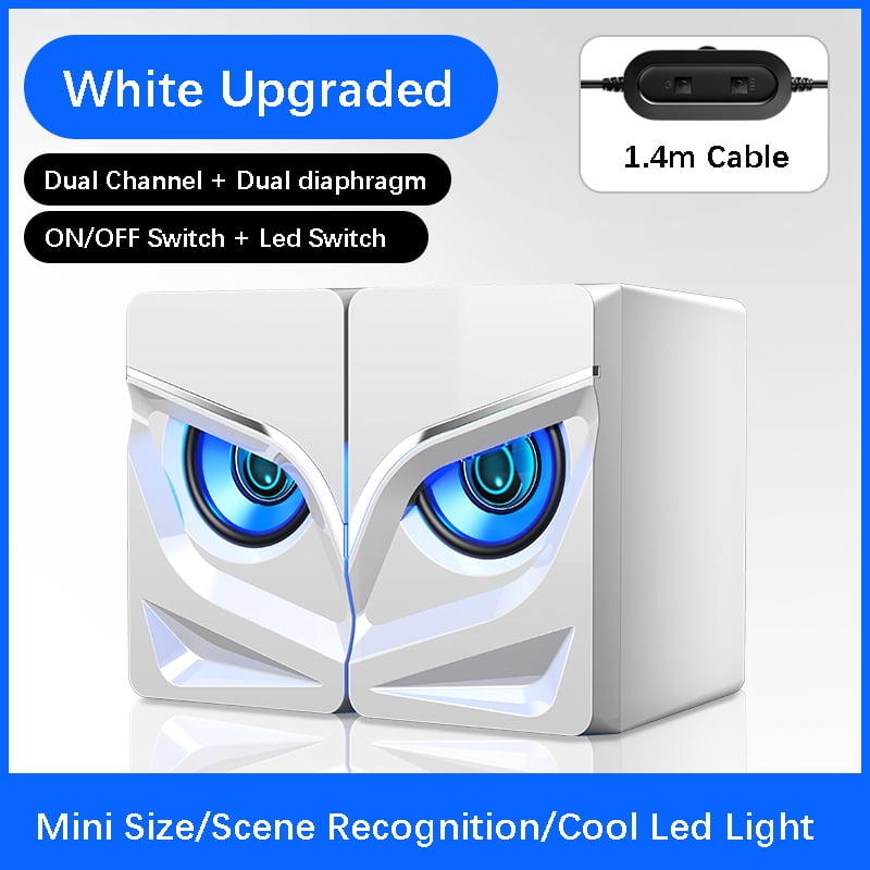 LED Mini USB Wired Computer Speakers home theatre system Bass Horns ...
