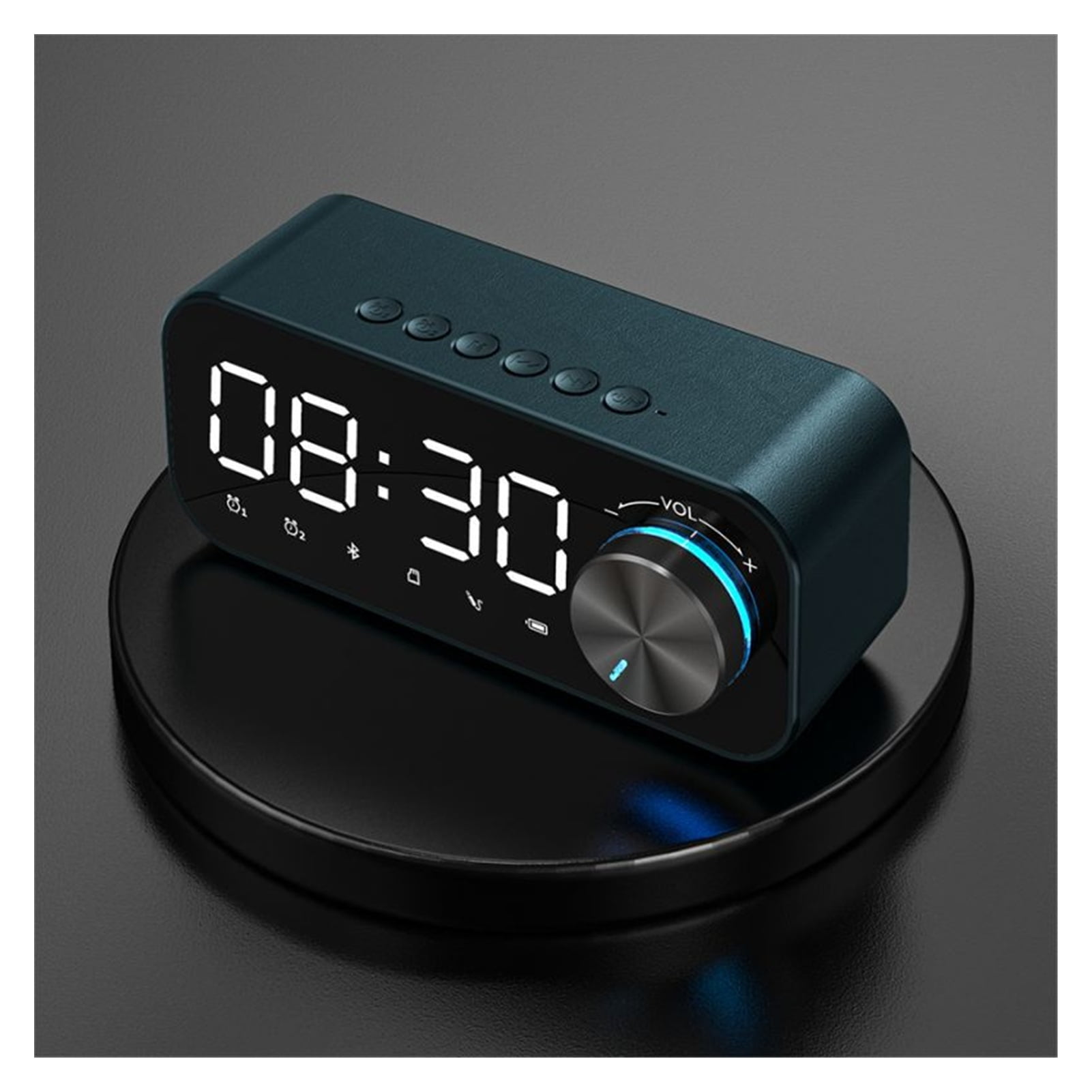 LED Mirror Alarm Clock Bluetooth Speaker Digital Display Alarm Clock ...