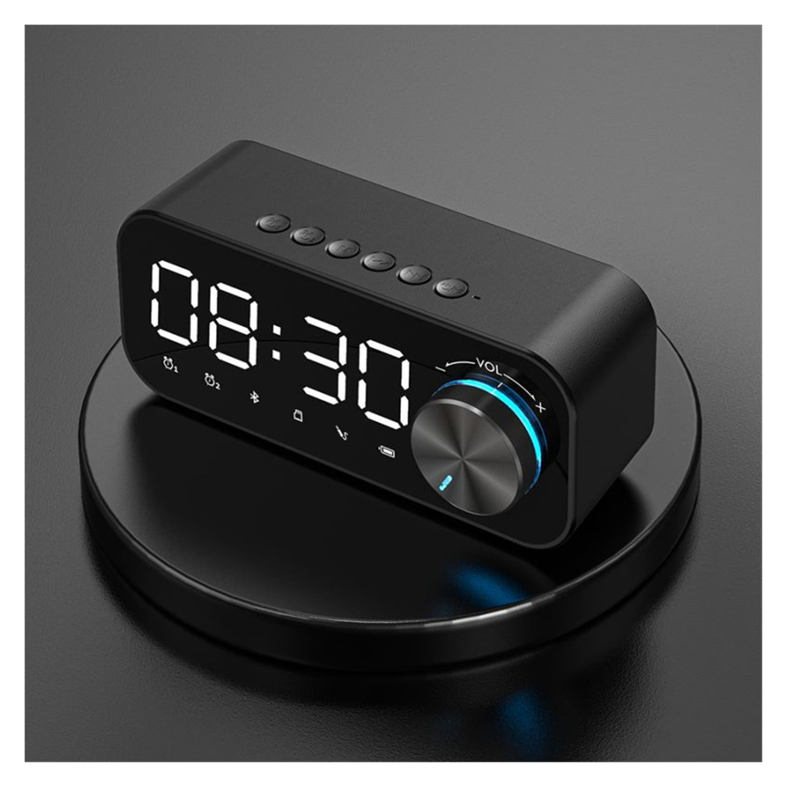 LED Mirror Alarm Clock Bluetooth Speaker Digital Display Alarm Clock ...