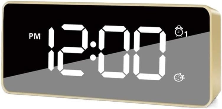 LED Mirror Alarm Clock Snooze Digital Clock Wake Up Light Electronic ...