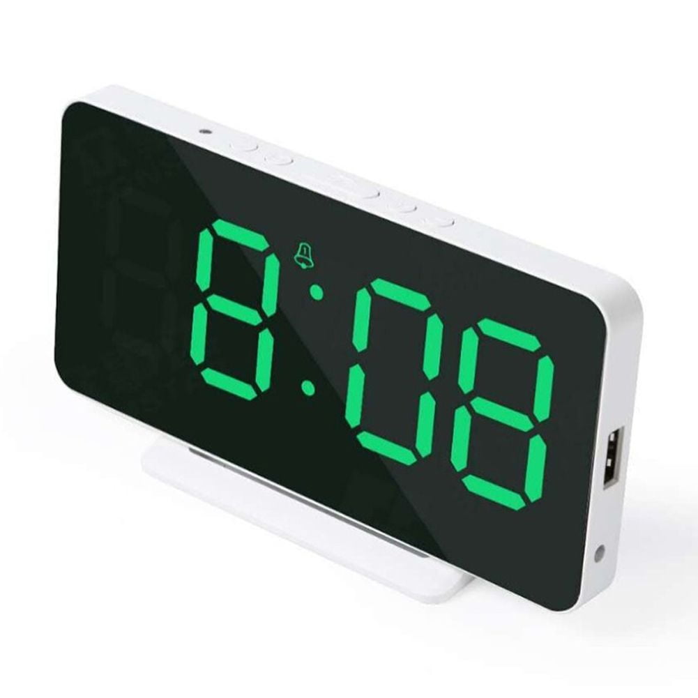 LED Mirror Clock Large Screen Simple Clock USB Charging AI For Smart ...