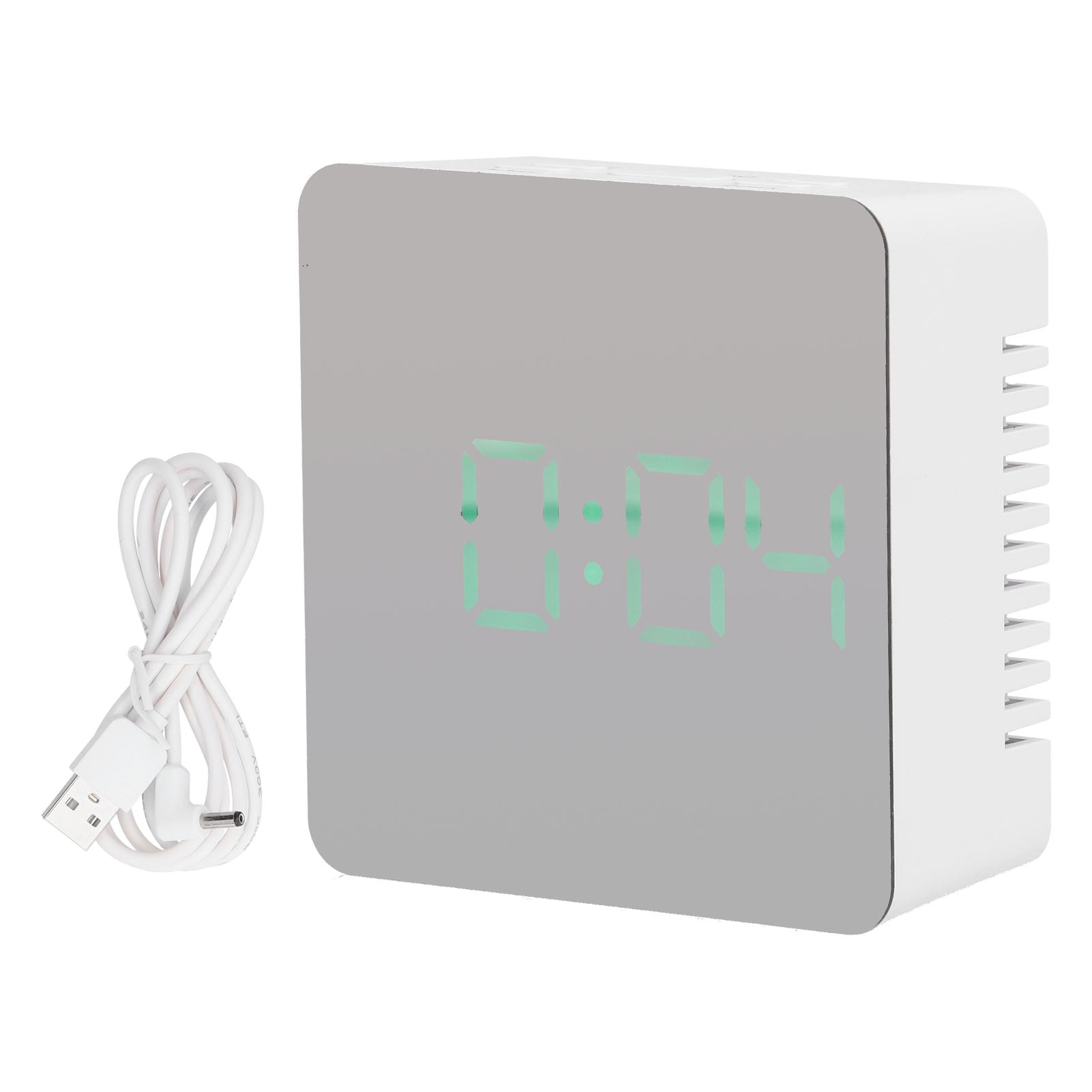 LED Mirror Clock Square Automatic Battery Powered Temperature Smart ...