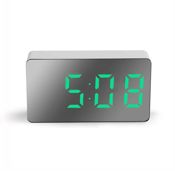 LED Mirror Clock Travel Clock Electronic Digital Alarm Clock Car Clock ...