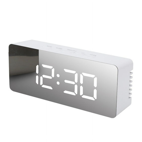 LED Mirror Digital Clock Bedroom Office Travel Electronic Table Clock ...