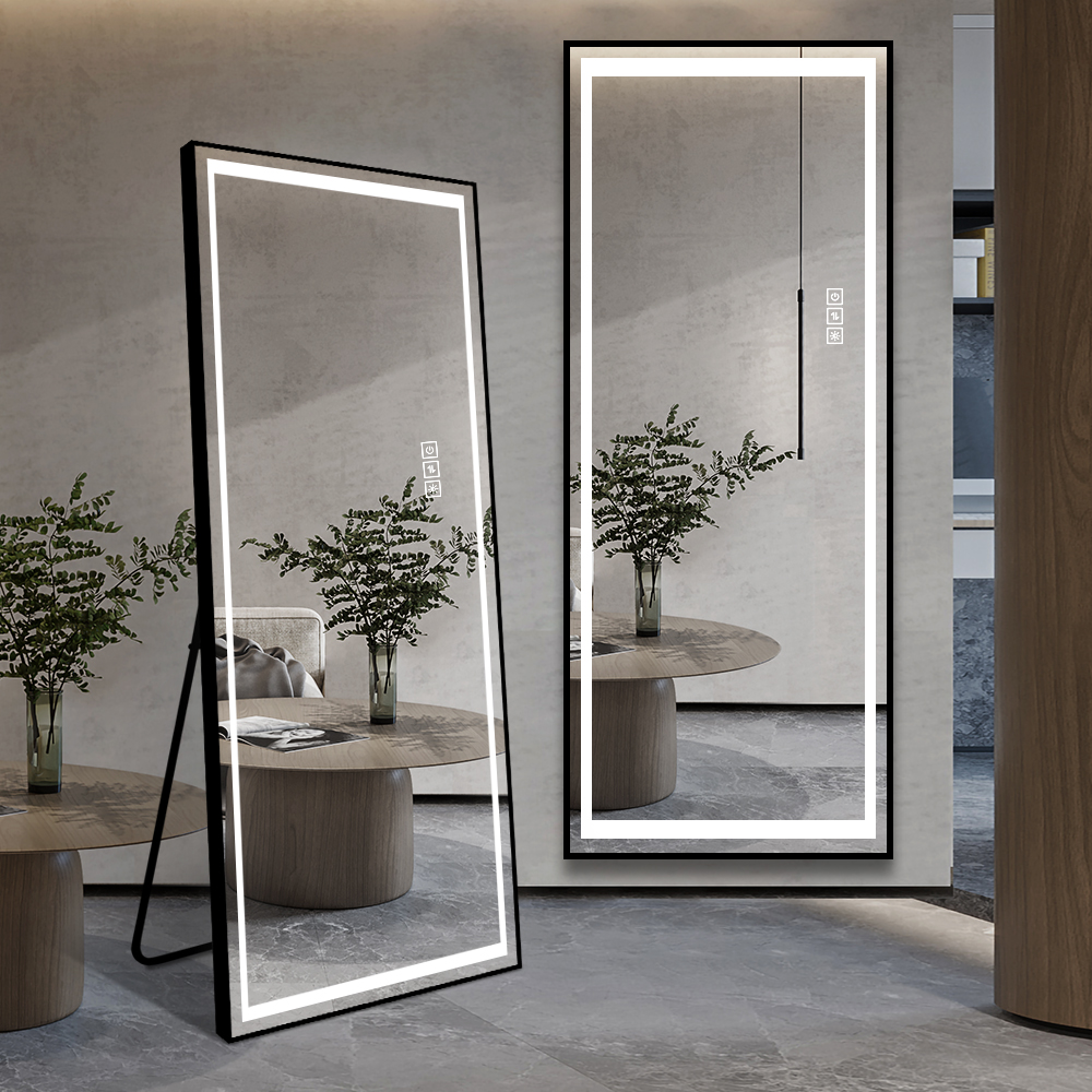 LED Mirror Full Length Mirror with Lights Wide Standing Tall Full Size ...