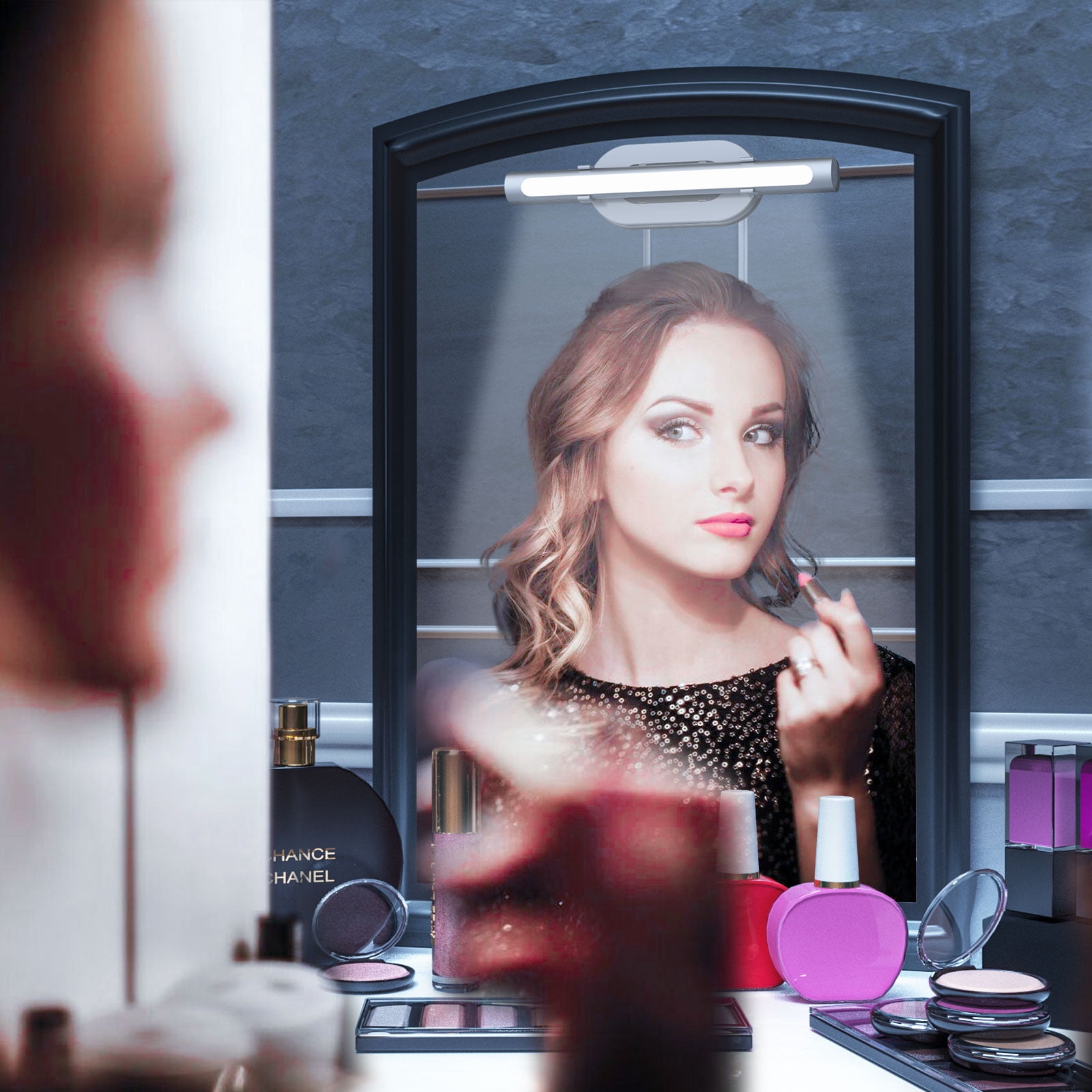 LED Mirror Light, Wireless Portable Mirror Light, Rechargeable Makeup ...