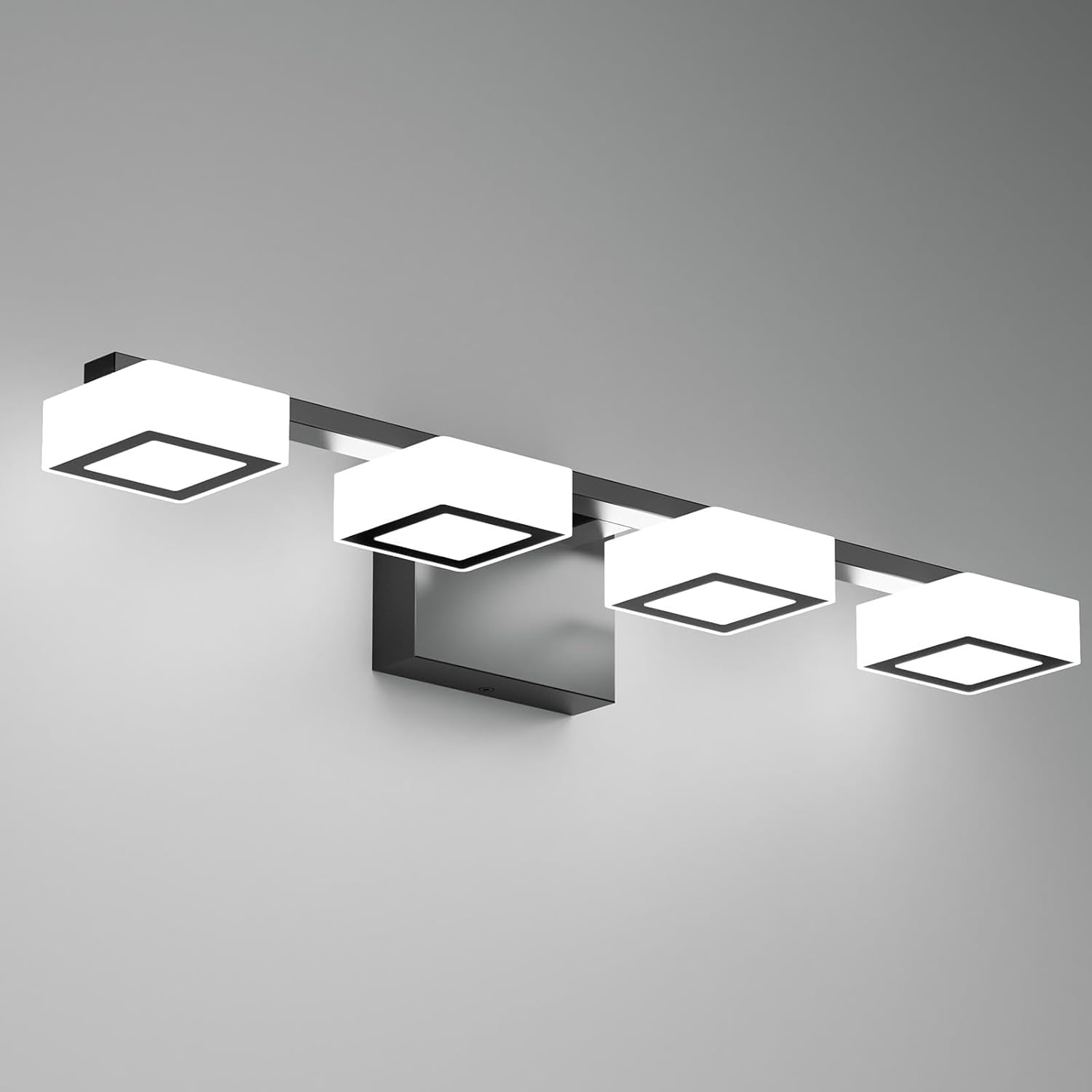 LED Modern Bathroom Light Fixtures Over Mirror, 4-Light Dimmable Vanity ...