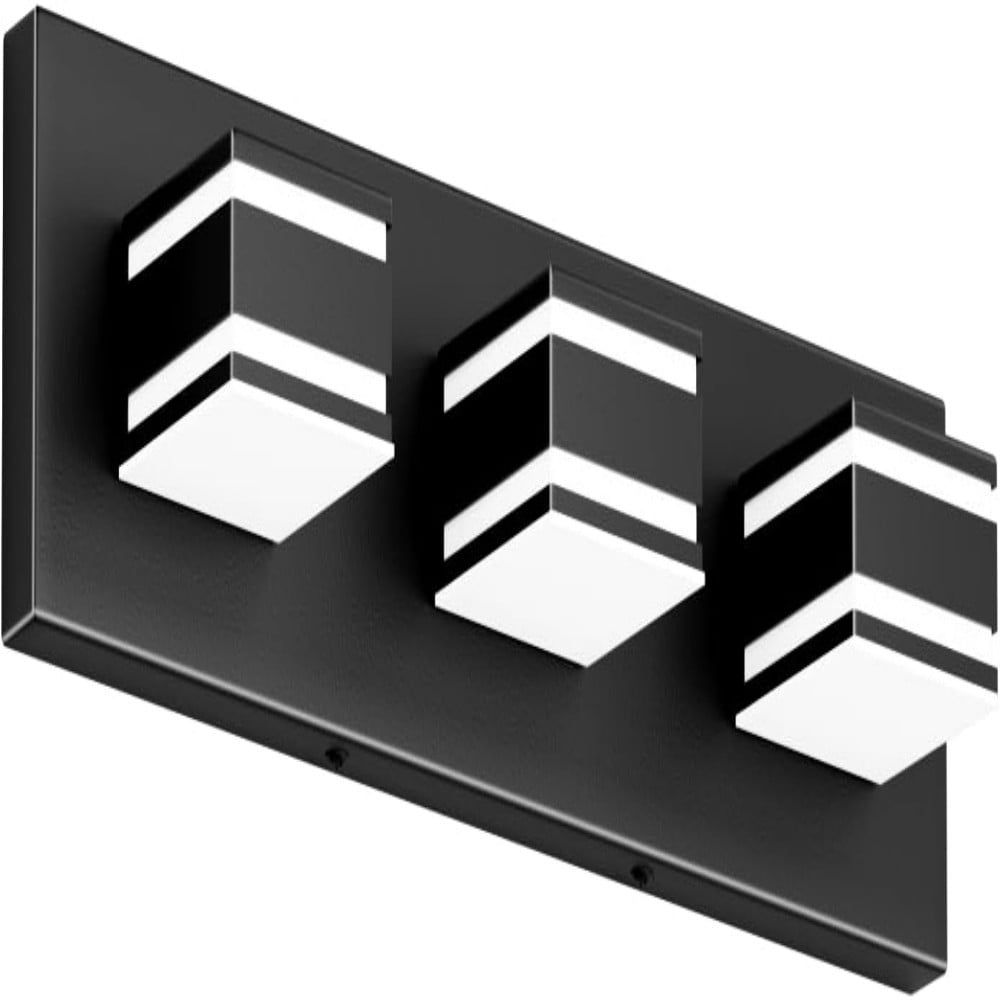 LED Modern Bathroom Vanity Lights Black 3-Light 24inch Matte Black ...